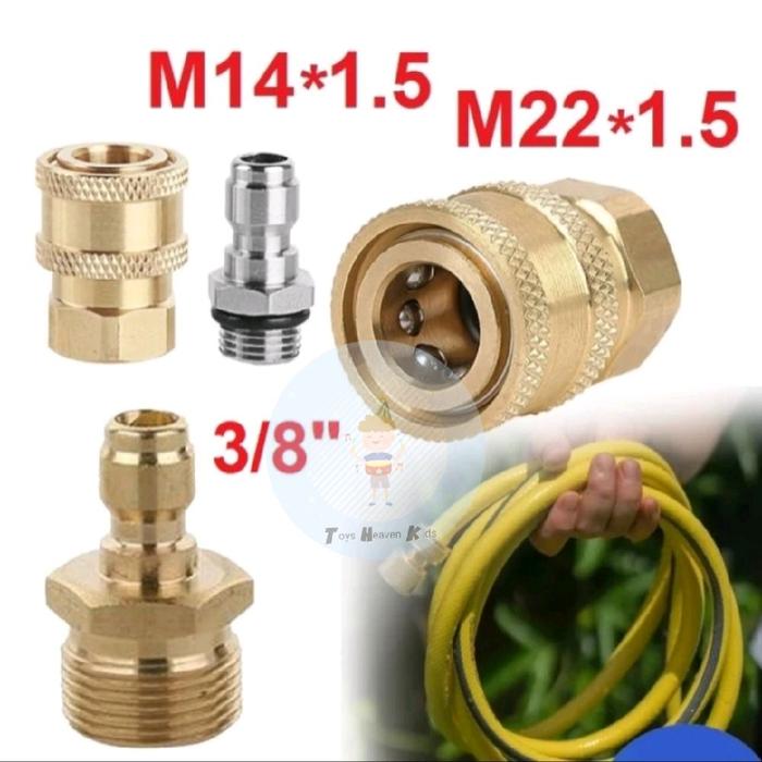 Jual Coupler Nepel Angin Adaptor M22x1.5 Male Female M14x1.5 Quick ...