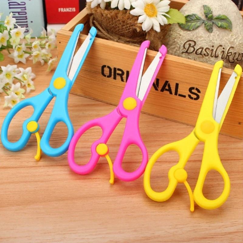 Kids Safety Plastic Scissors Paper Cut DIY Photo Album Lace Art ...