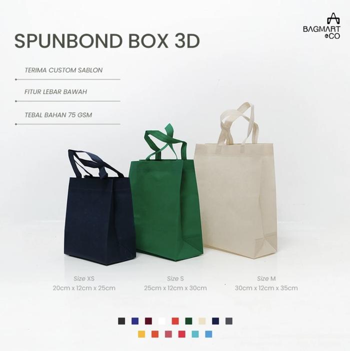 Jual ( 60 Pcs ) Tas Spunbond Handle Box Lebar Bawah Ukuran 20x25 25x30 ...