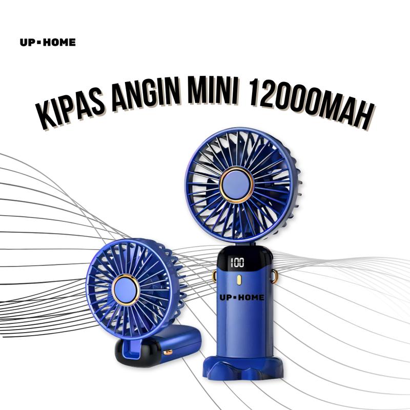UPHOME Kipas Angin Portable Mini USB 12000mAh Lipat / LED Display ...