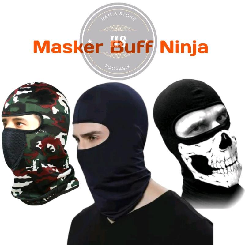 BALACLAVA Buff Ninja Masker Motor Full Face Motif Loreng Tengkorak ...