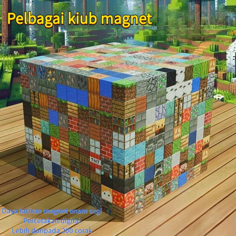 Blok Teka-teki Magnetik, Tema Dunia Saya, Pemasangan Blok Magnetik, - TikTok Shop Malaysia