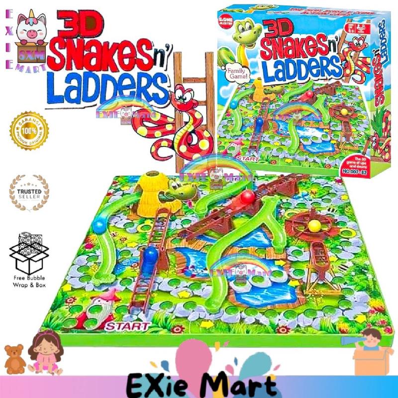 MAINAN ANAK KELUARGA ULAR TANGGA 3D SNAKES AND LADDERS - MAINAN ULAR ...