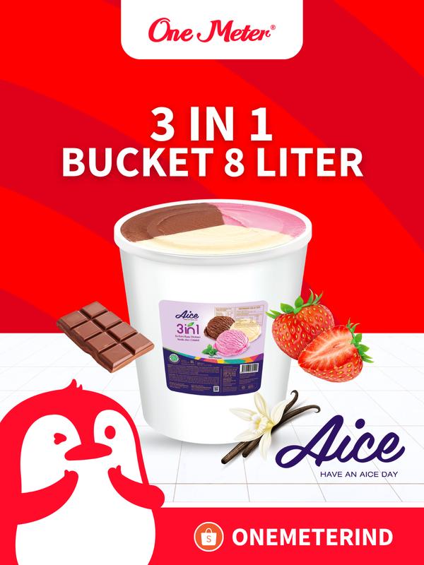 AICE 3 in 1 Bucket 8 Liter Ice Cream Es Krim 3in1 Ember 8L Eskrim ...