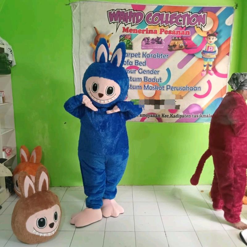 kostum badut karakter labubu biru tua - Shop | Tokopedia
