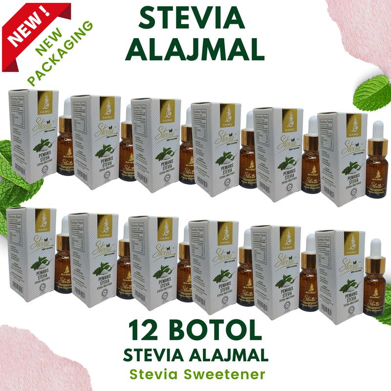 12 BOTOL STEVIA ALAJMAL - PENGGANTI GULA PUTIH - PEMANIS STEVIA ...