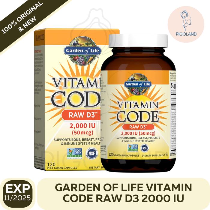 Jual Garden of Life Vitamin Code Raw D3 2000 IU Suplemen Tulang Bone ...