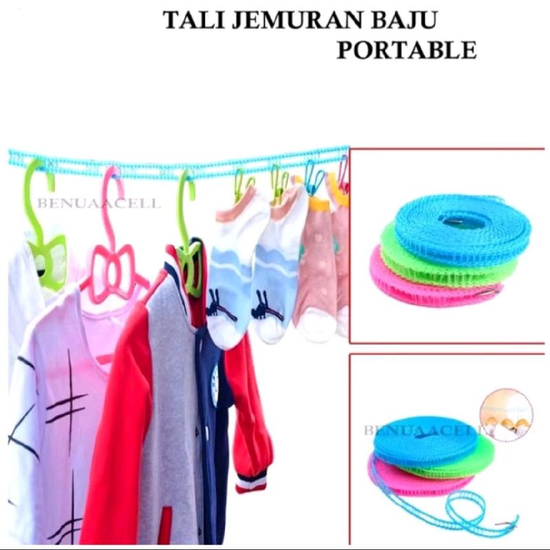 Tali Jemuran Baju Tali Gantungan Jemuran Portable Kait Warna - Shop ...