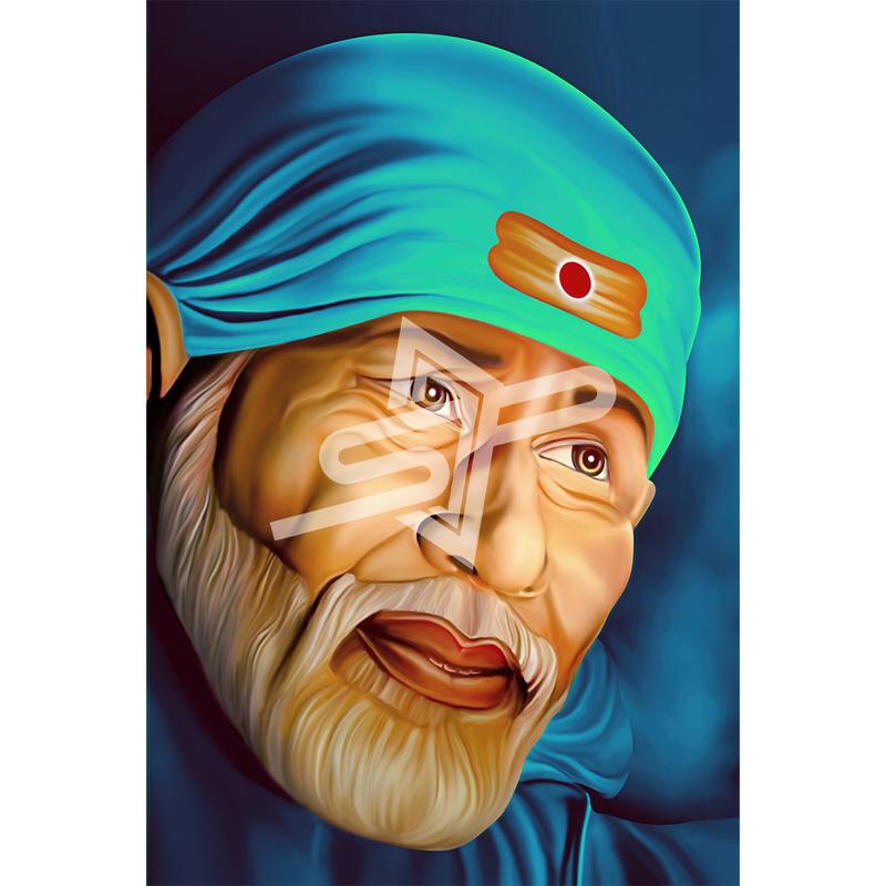 Shirdi Sai Baba poster printed prayer and divine home decoration ...
