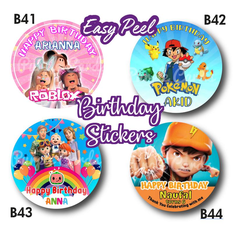Birthday Sticker / Thank You Sticker Label Printing / Hari Jadi ...