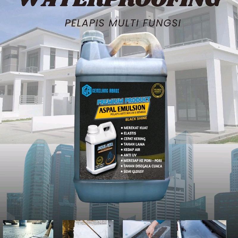 aspal cair 5kg waterproof anti bocor emulsion MOHON KOMEN SETELAH ...