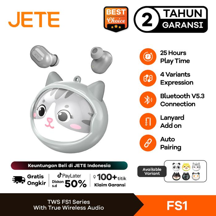 Promo TWS karakter JETE FS1 Earbuds Headset Bluetooth V5.3 Wireless ...
