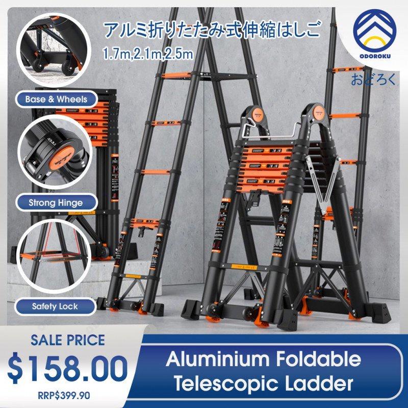 ODOROKU Aluminum Telescopic Ladder Extension Multi-Purpose Ladder ...