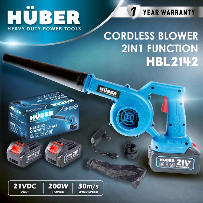 Promo HUBER HBL2142 Cordless Blower Vacuum 2in1 21V 200W Alat Tipu ...
