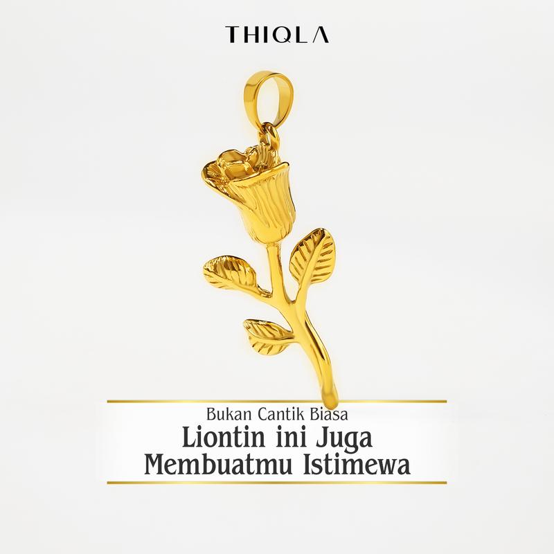 THIQLA - Liontin Bunga WARDA - Liontin Besar Mewah Motif Bunga Mawar ...