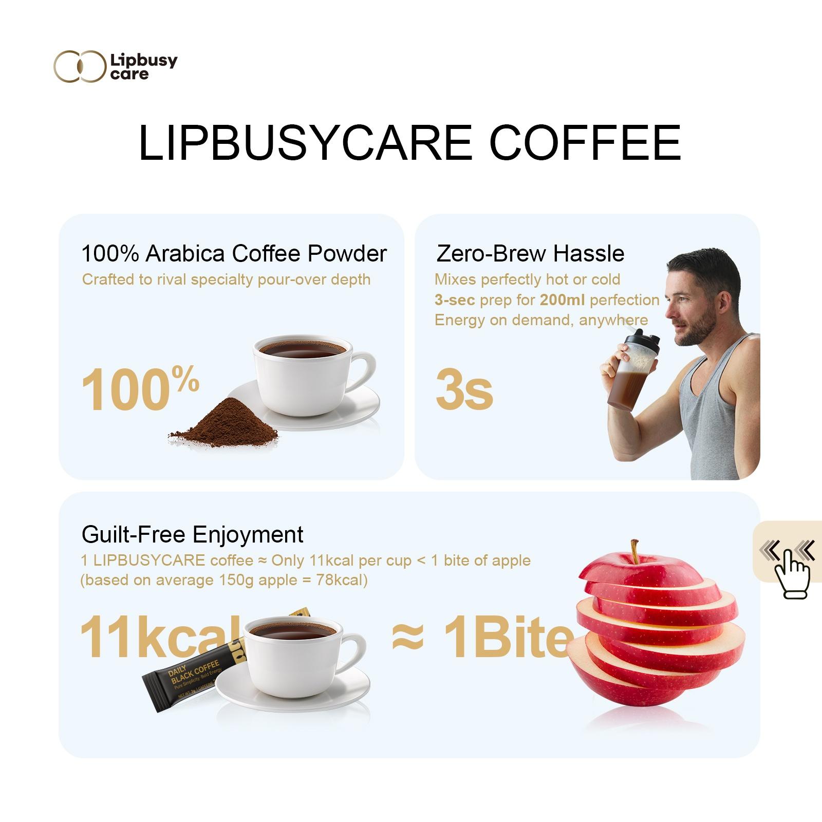 Lipbusycare Coffee Set (Halal-certified) ,10 packs × 3g， 3 saat instant ...