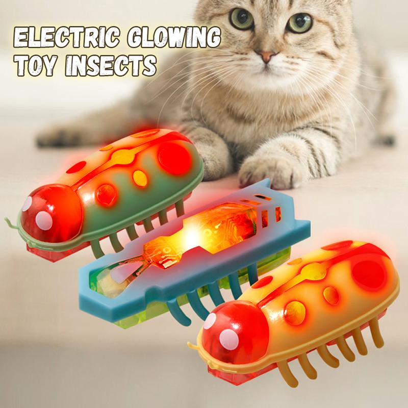 Automatic Electric Crawl Bug with Light Cat Toy Intelligent Ladybug ...