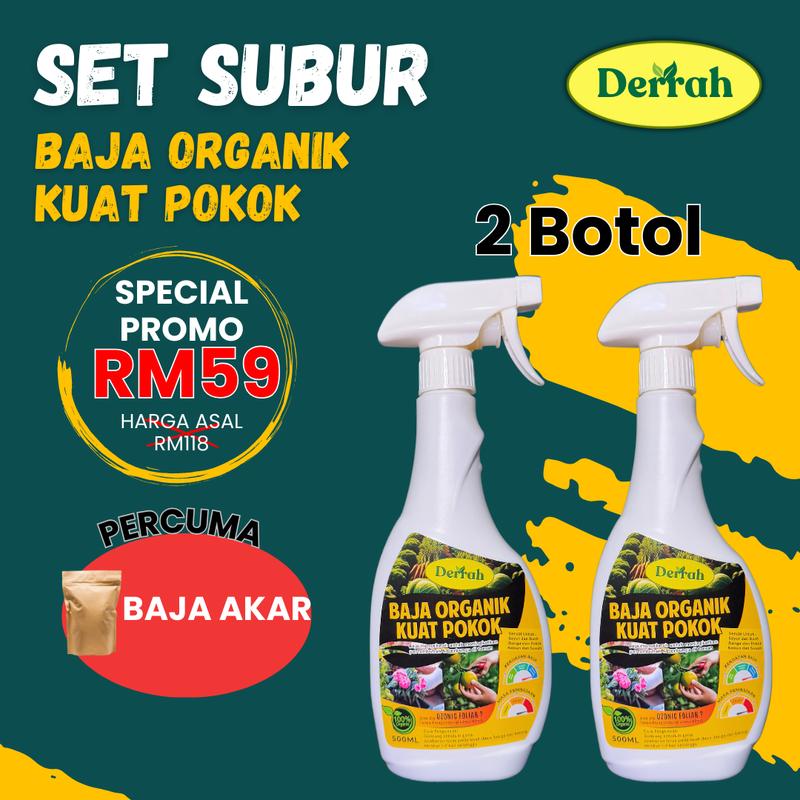 2 Botol Baja Derrah Organik Kuat Pokok Ozonic Foliar untuk Kebun ...