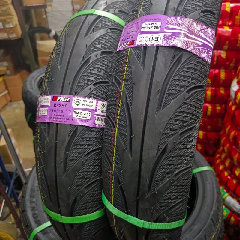 FKR RS380 TUBELESS TAYAR 70/90-17 , 80/90-17 , 90/80-17 , 110/70-17 ...