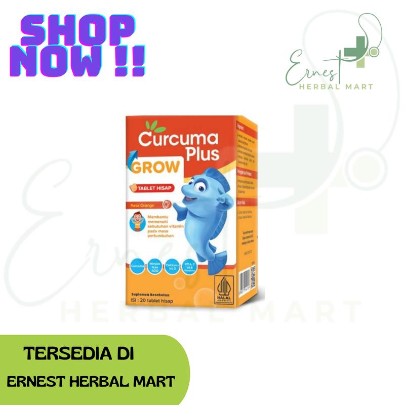 Curcuma plus grow tablet hisap rasa jeruk 20 tablet - Shop | Tokopedia