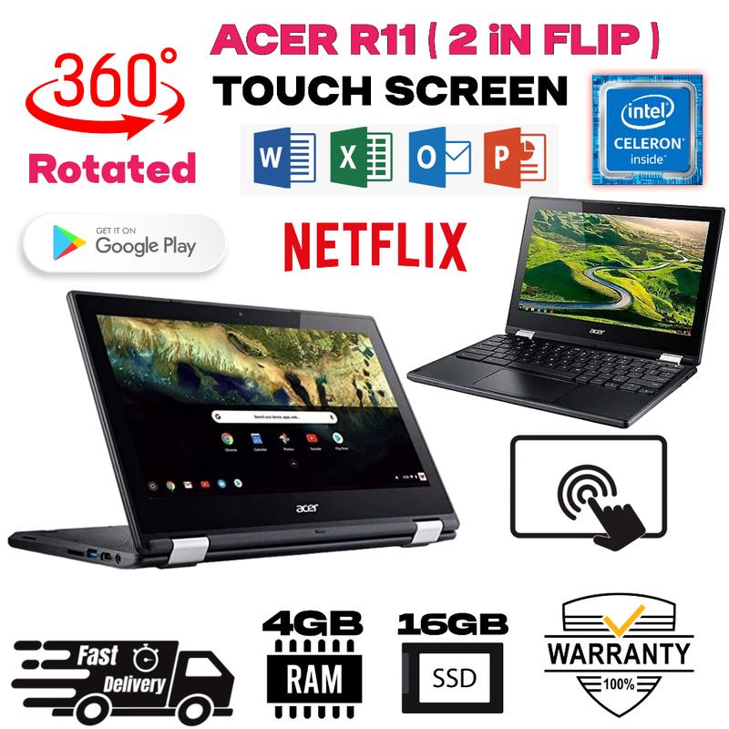 USED) acer laptop touch & flip + 2 in one + 4GB ram + 32GB Storage ...