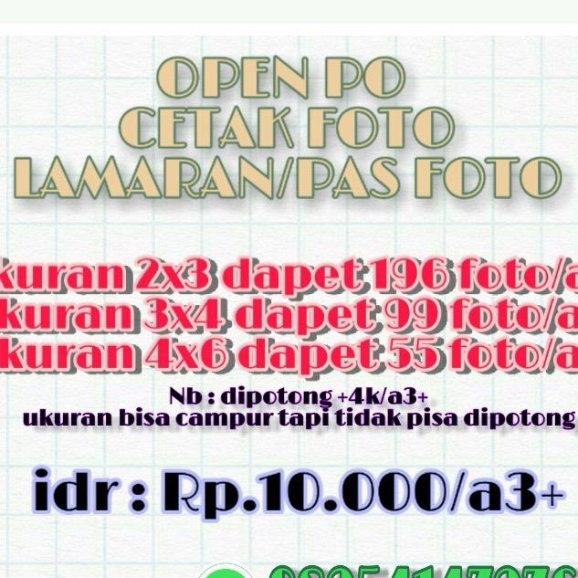 CETAK PAS FOTO LAMARAN LATAR MERAH BIRU UK 2X3,3X4,4X6 - Shop | Tokopedia