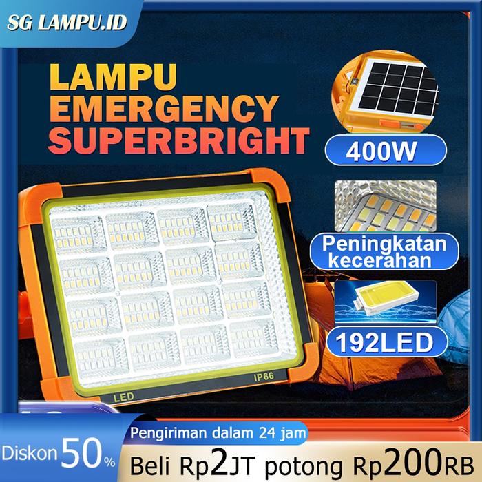 Promo LAMPU LED SOLAR EMERGENCY / POWER SEL SURYA / LAMPU PANEL SURYA ...