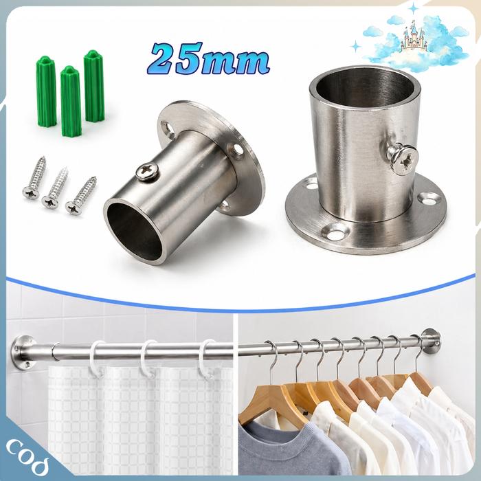 Promo Bracket Topi Pipa 25mm 1 Inci Stainless 304 Plus Skrup Fischer ...