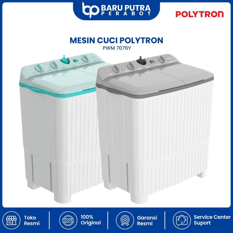 POLYTRON Mesin Cuci 2 Tabung Giant Series Hijab 7 KG - PWM 7076Y/G ...