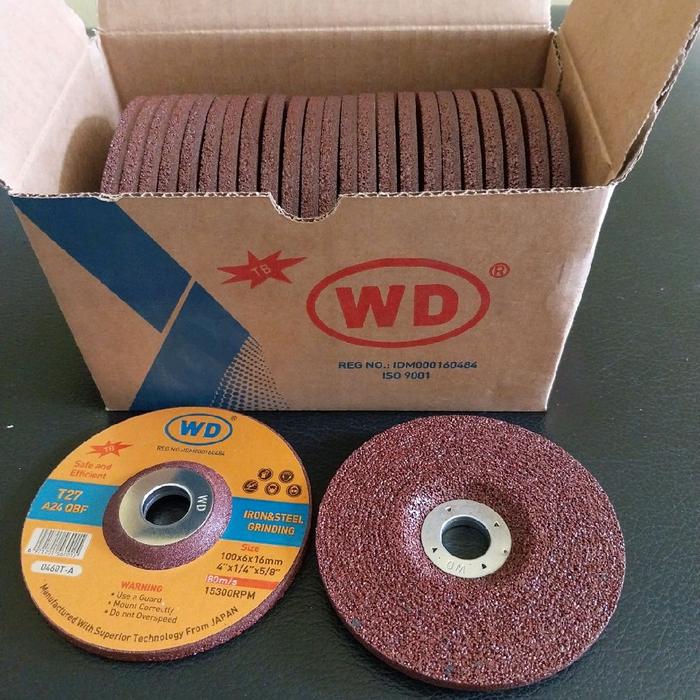 Jual Batu Gerinda WD Grinding /Poles 4"x6 mm/T27/100x6x16mm (harga 1box ...