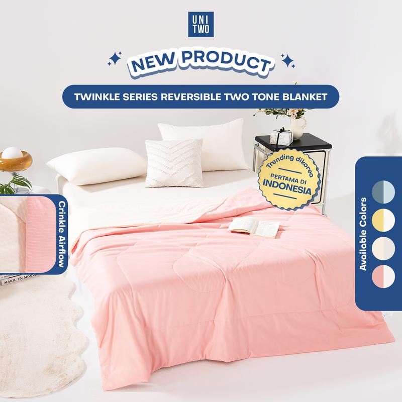 UNITWO ID [BED COVER ONLY] UNITWO Bed Cover Korea Two Tone Crinkle ...