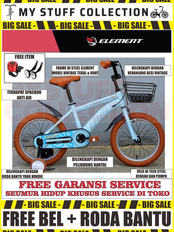 ELEMET SEPEDA BMX UKURAN 16 COYOTE SERI YOTEL XONE MODEL VINTAGE - Shop ...