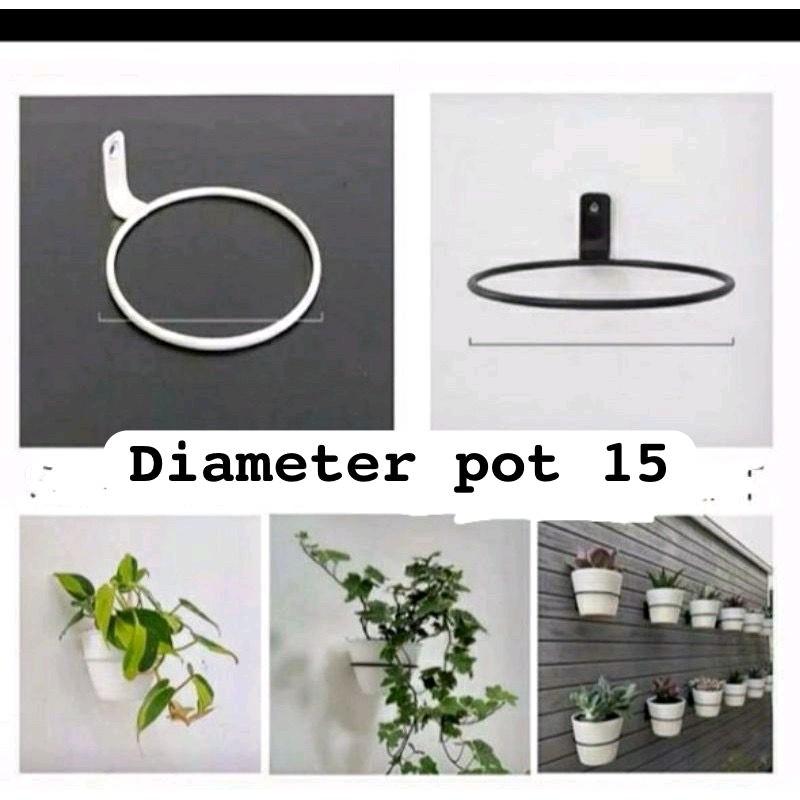 Rak Pot Tempel Dinding Besi 6mm Lingkaran Pot 15 & 18 - Shop | Tokopedia