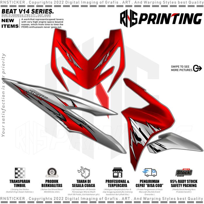 Promo RNS Striping Transparan Beat Deluxe Gen 2 Stiker Variasi Beat ...