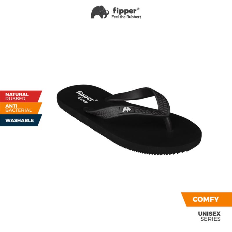 Fipper Selipar Comfy Getah Black - Fipper Slipper Comfy Rubber - TikTok ...