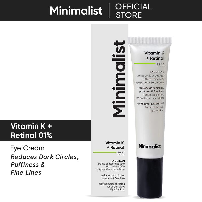 Minimalist Vitamin K + Retinal 1% Eye Cream | Reduces Dark Circles ...