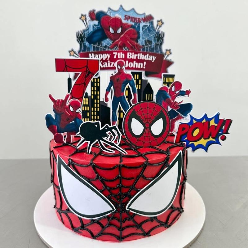 2D Spiderman theme customized printed cake toppers (Read Description ...