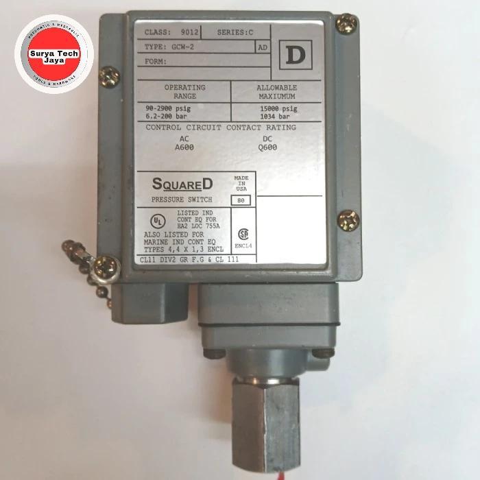 Jual PRESSURE SWITCH SQUARE D TYPE. : GCW-2. CLASS. : 9012. SER : C ...