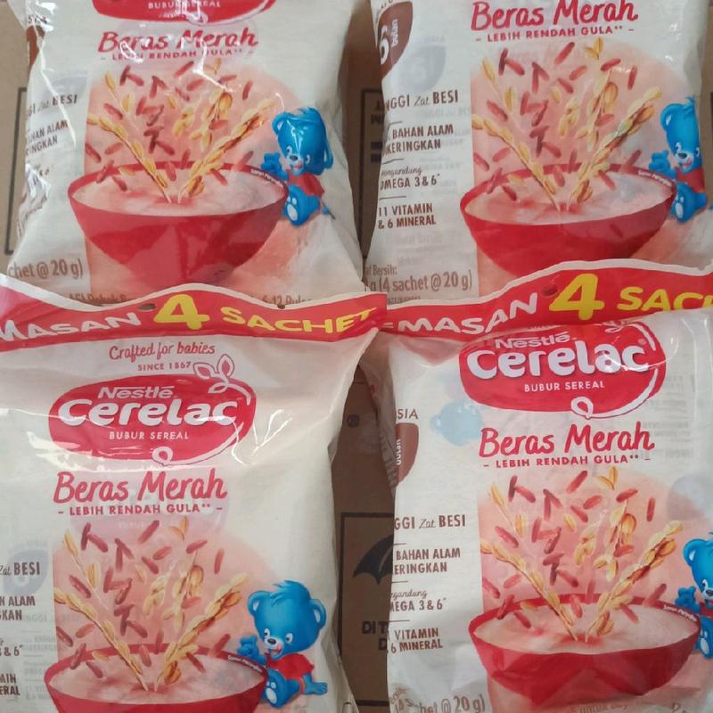Cerelac bubur Beras Merah kemasan Pouch ( 4 × 20gr ) Food Instan Rice ...