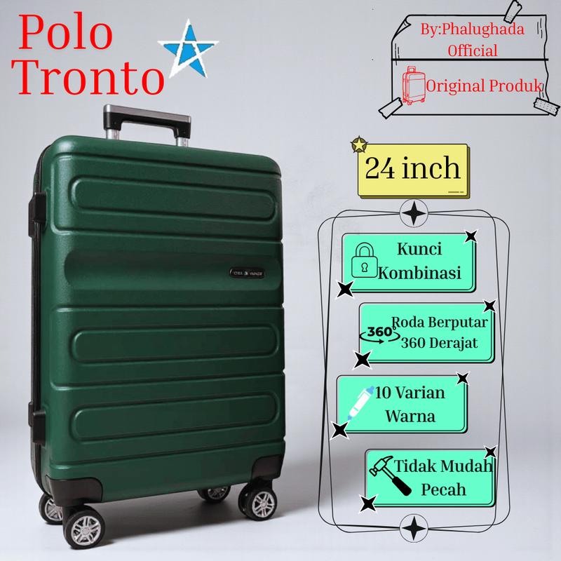 POLO TRUST KOPER 24INCH 80 Fiber ABS Anti Karat Roda 360° Kunci Kode 3 ...