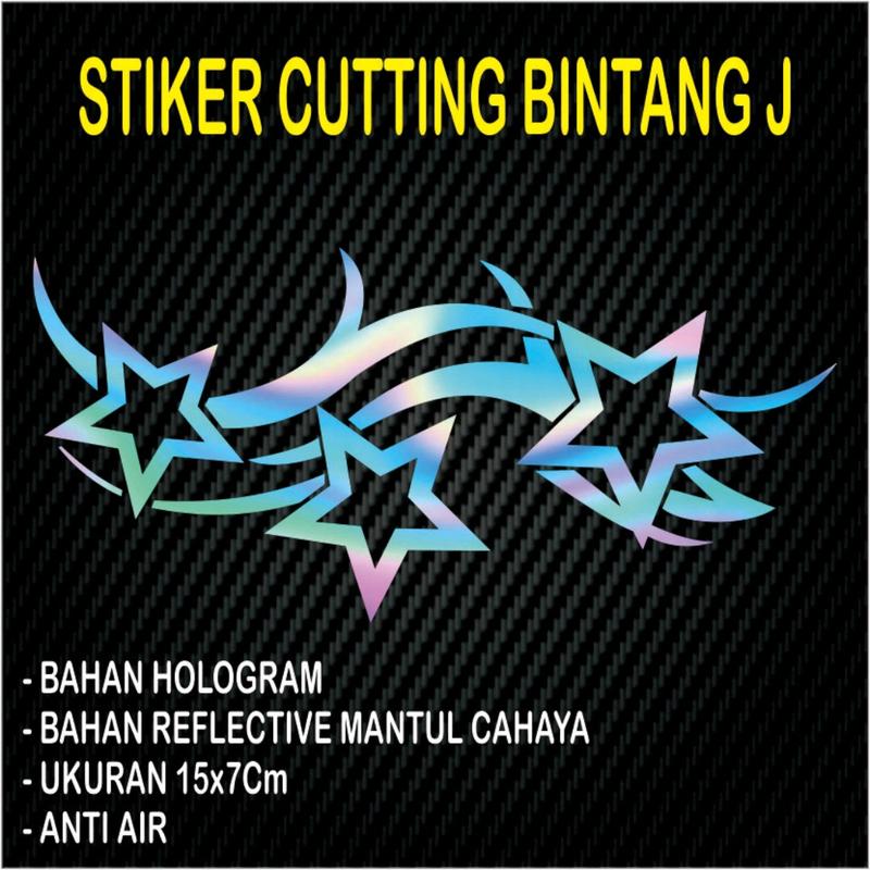 stiker cutting sticker bintang j hologram reflective mantul cahaya ...
