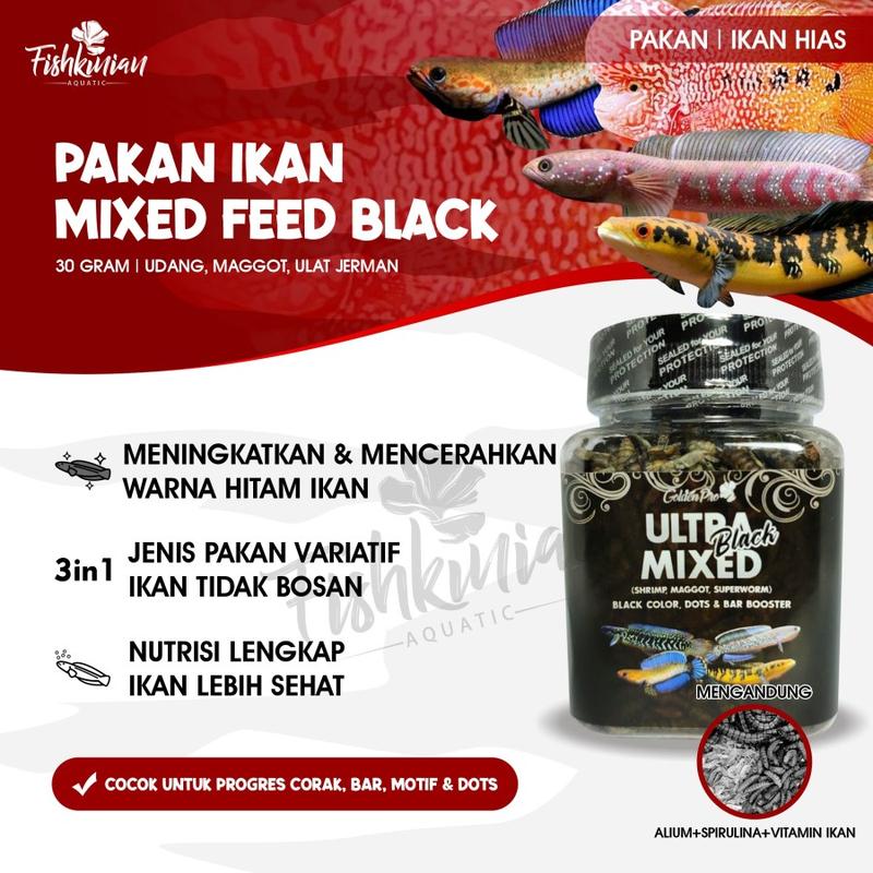 Ultra Mixed Black Udang Maggot Uljer Pakan Ikan Hias Predator - Shop ...