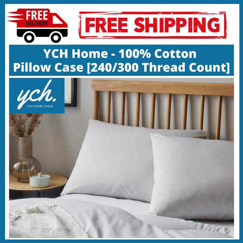 YCH Home 100% Cotton Pillow Case / Sarung Bantal 300 Thread Count ...