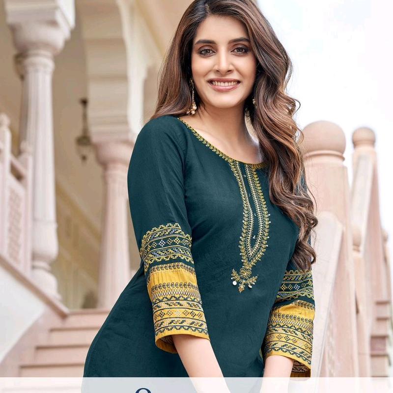 AMD Salonee Vol 7 Embroidery Filled Premium Kurti ( Top Only - TikTok ...