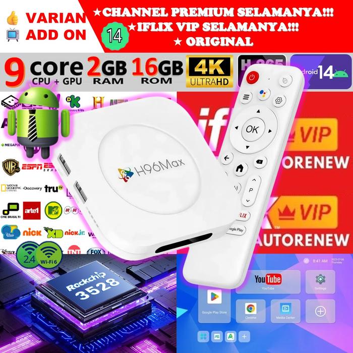 Promo STB Android 14 Smart TV Box Android H96 MAX M1 PLUS Voice Remote ...