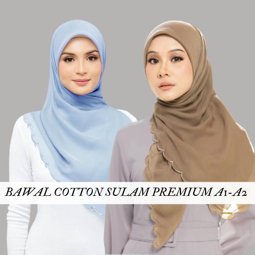 Tudung Bawal Sulam Cotton SOPHIA Embroidery Premium Plain Scarf ...