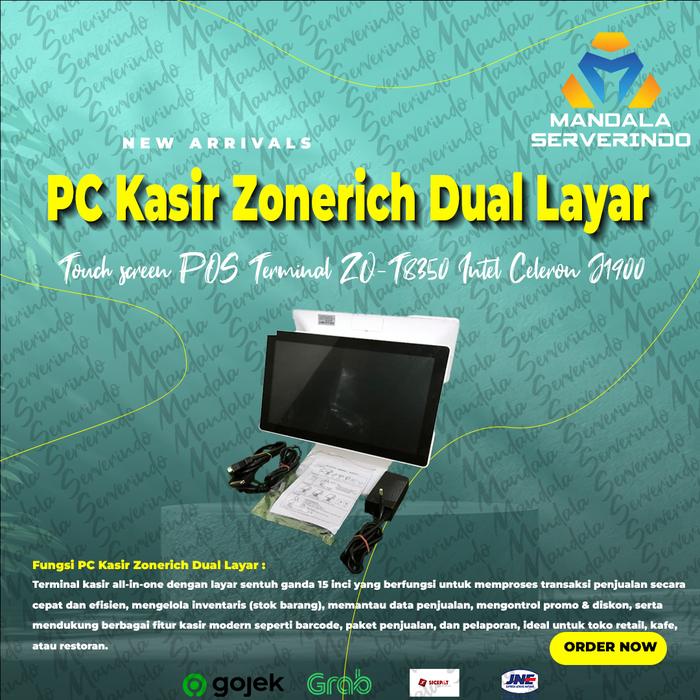 Jual PC Kasir Zonerich Touch screen POS Terminal ZQ-T8350 Dual Layar ...