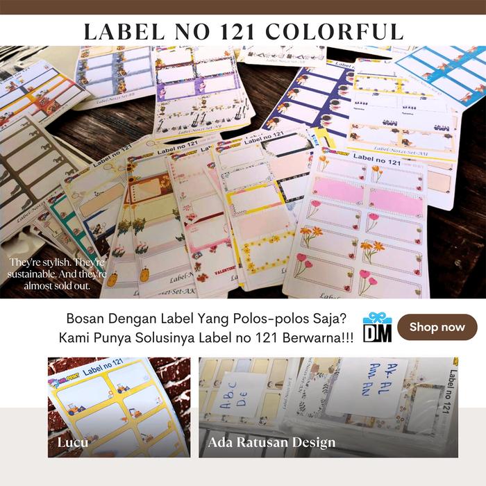 Jual Sticker Label No 121 Berwarna Colorful Stiker Labeling Nama Name ...