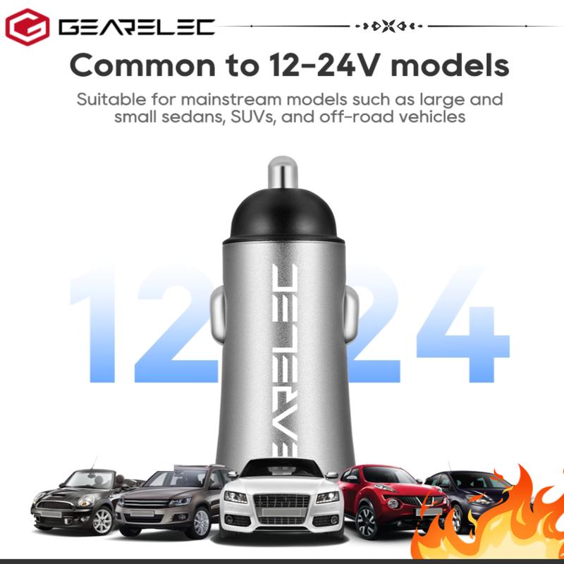 GEARELEC USB Car Charger Mini 12W Dual USB Car Charger Fast Phone ...