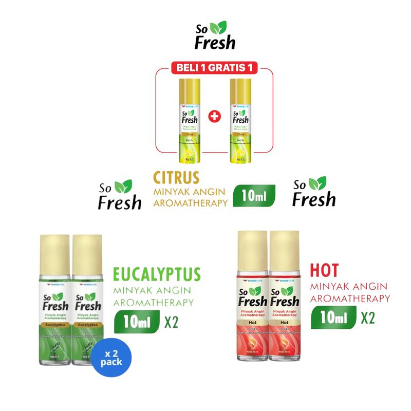SO FRESH MINYAK ANGIN AROMATHERAPY ISI 2 BOTOL | ART WC - Shop | Tokopedia